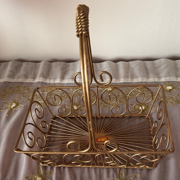 Storage & Organization | Gold Wire Basket With Scroll Design | Poshmark